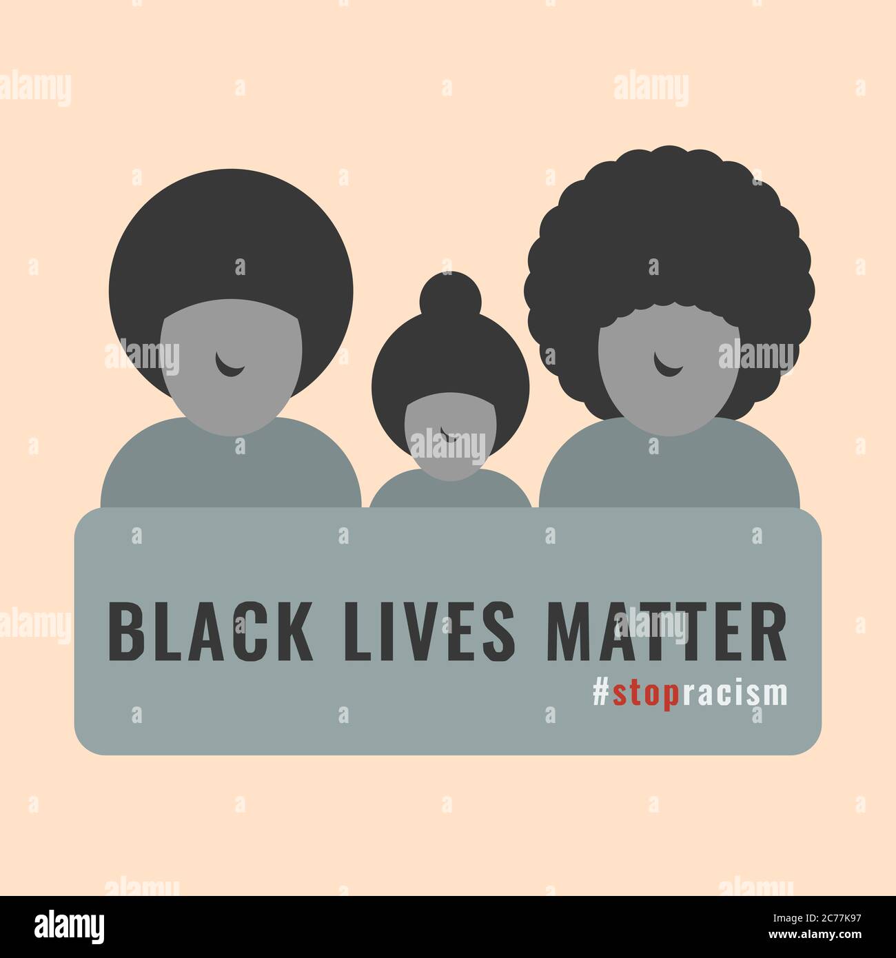 Illustration of black lives matter, stop discrimination, say no to ...