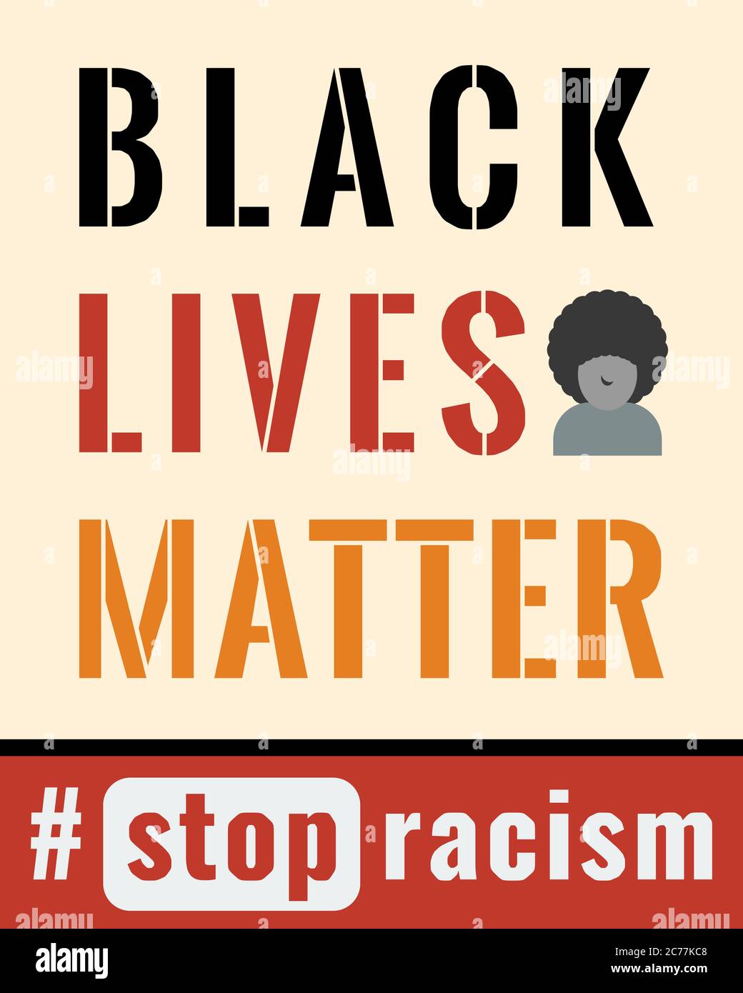 Illustration of black lives matter, stop discrimination, say no to ...