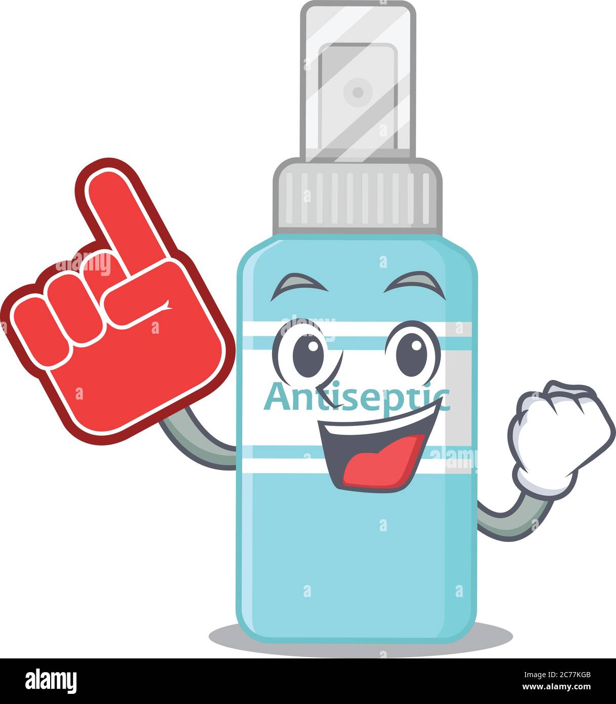 Antiseptic in cartoon picture design with Foam finger Stock Vector ...