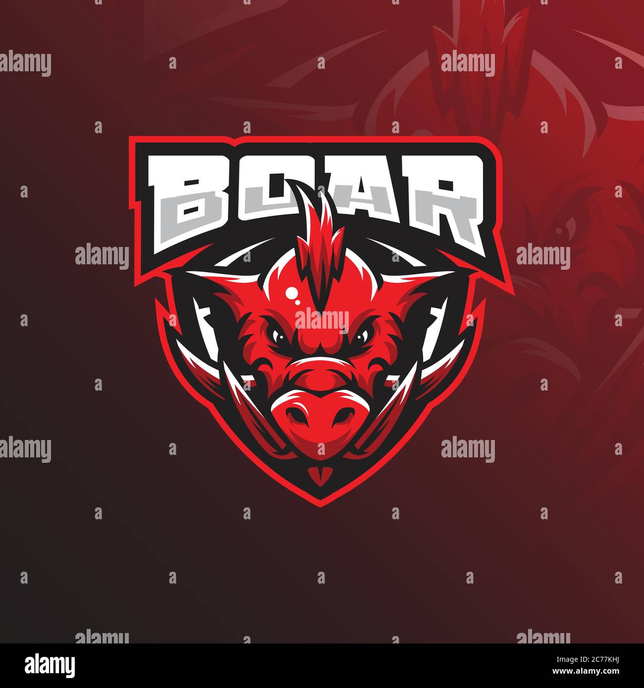 boar mascot logo design vector with modern illustration concept style ...