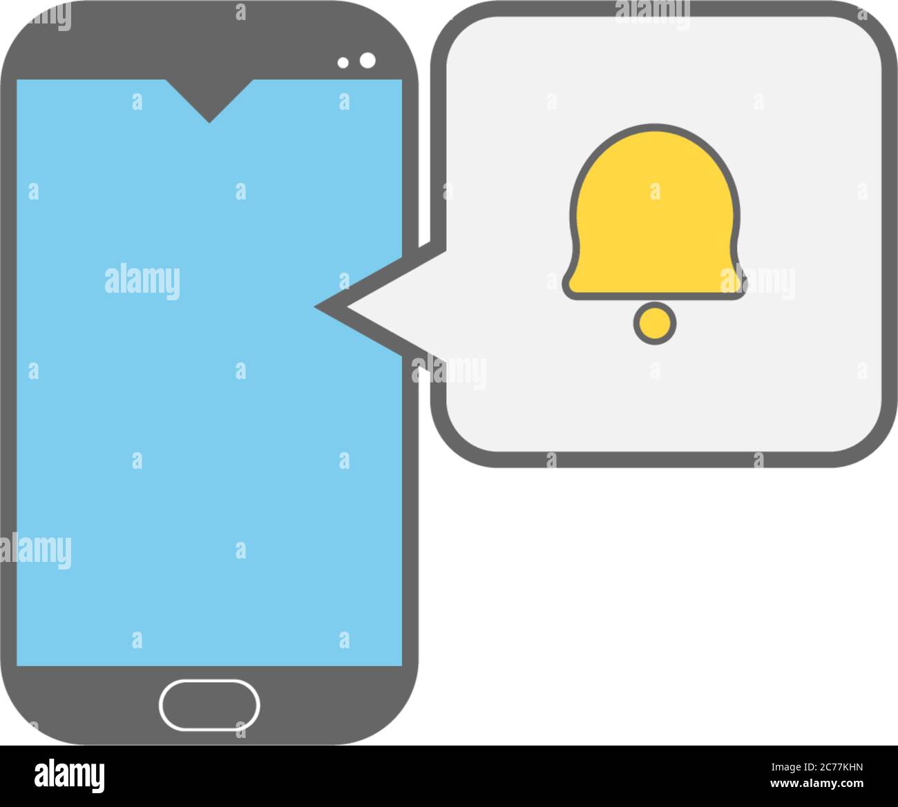 Smartphone notification logo icon vector template Stock Vector Image ...