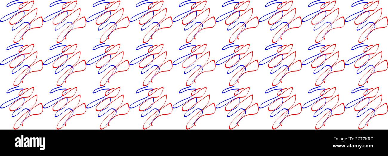 Red and blue color highlighted seamless line shape art digital ...