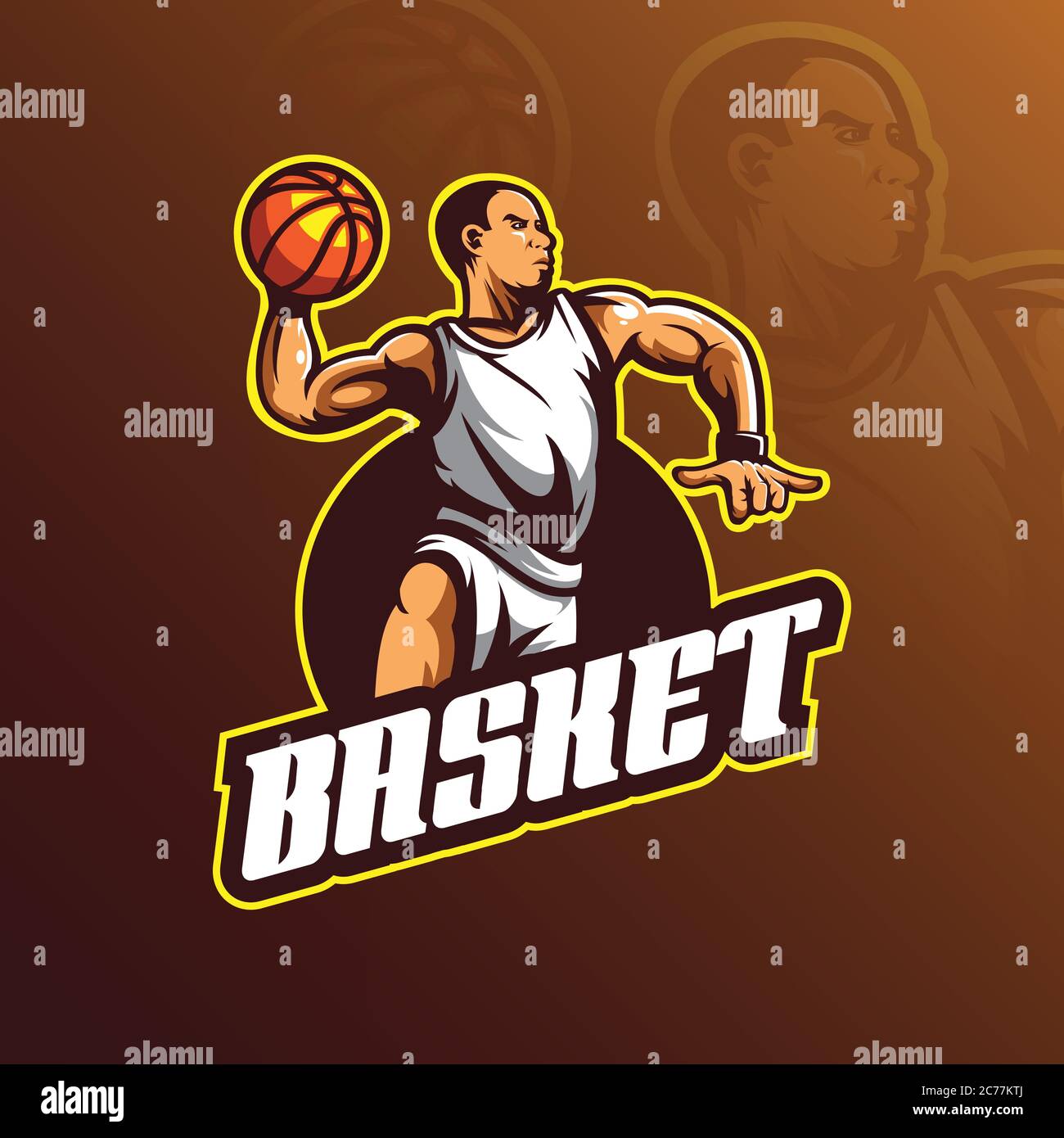 basketball vector logo design mascot with modern illustration concept ...
