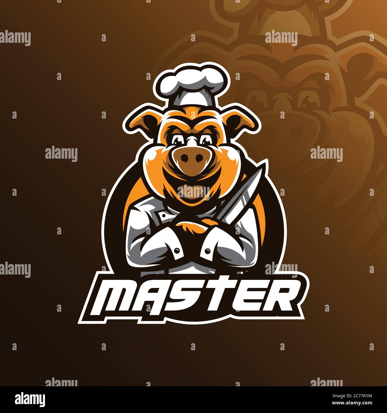 chef vector logo design mascot with modern illustration concept style ...