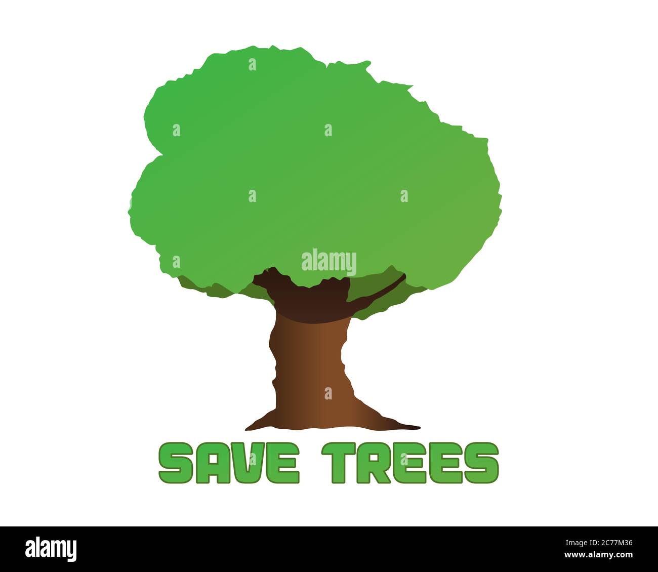 An illustration of a Tree with message save trees or save nature ...