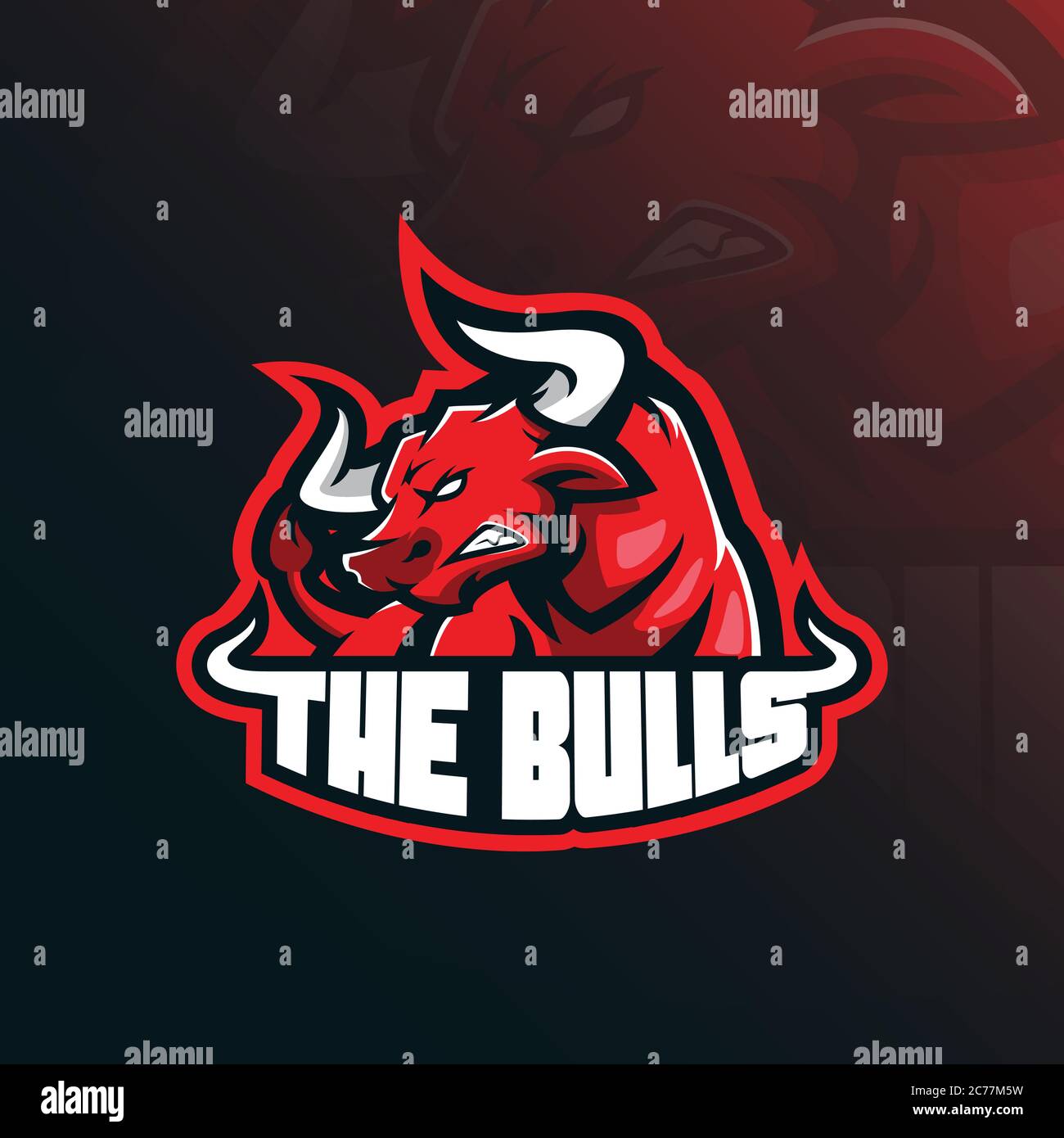 bull mascot logo design vector with modern illustration concept style ...