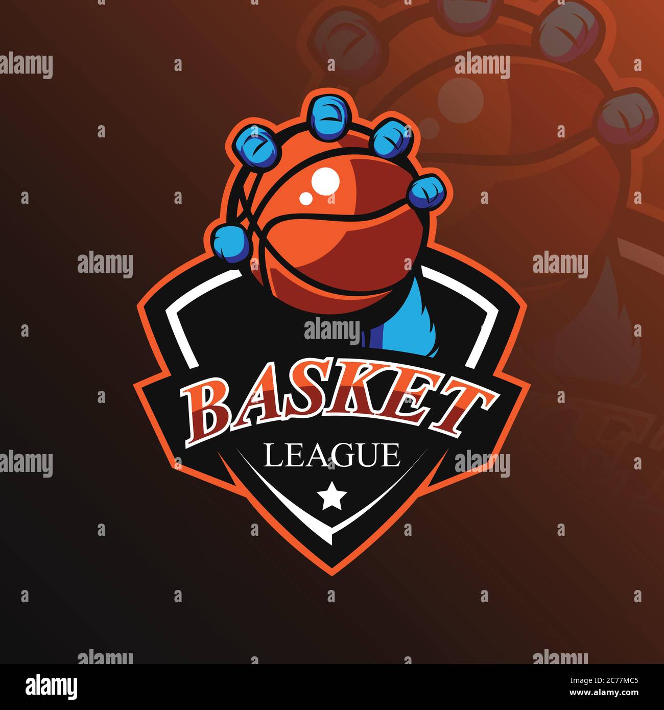 basketball mascot logo design vector with modern illustration concept ...