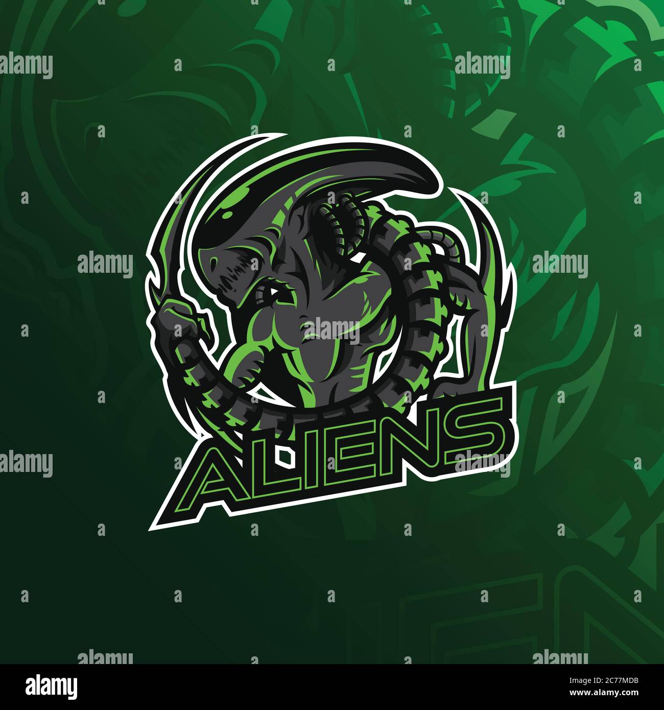 alien vector mascot logo design with modern illustration concept style ...
