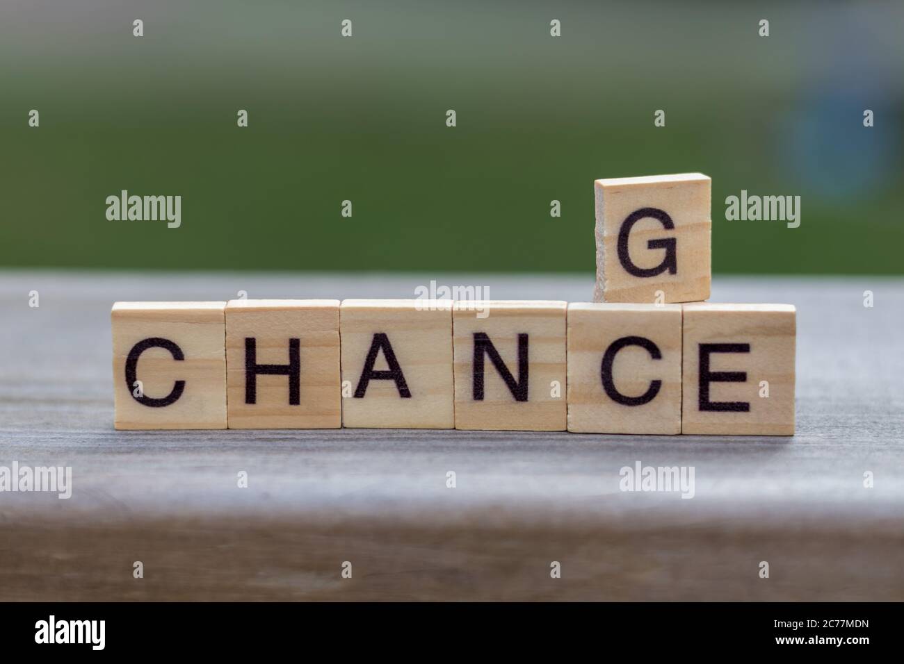 Chance or Change personal development, career, hope concept on wood ...