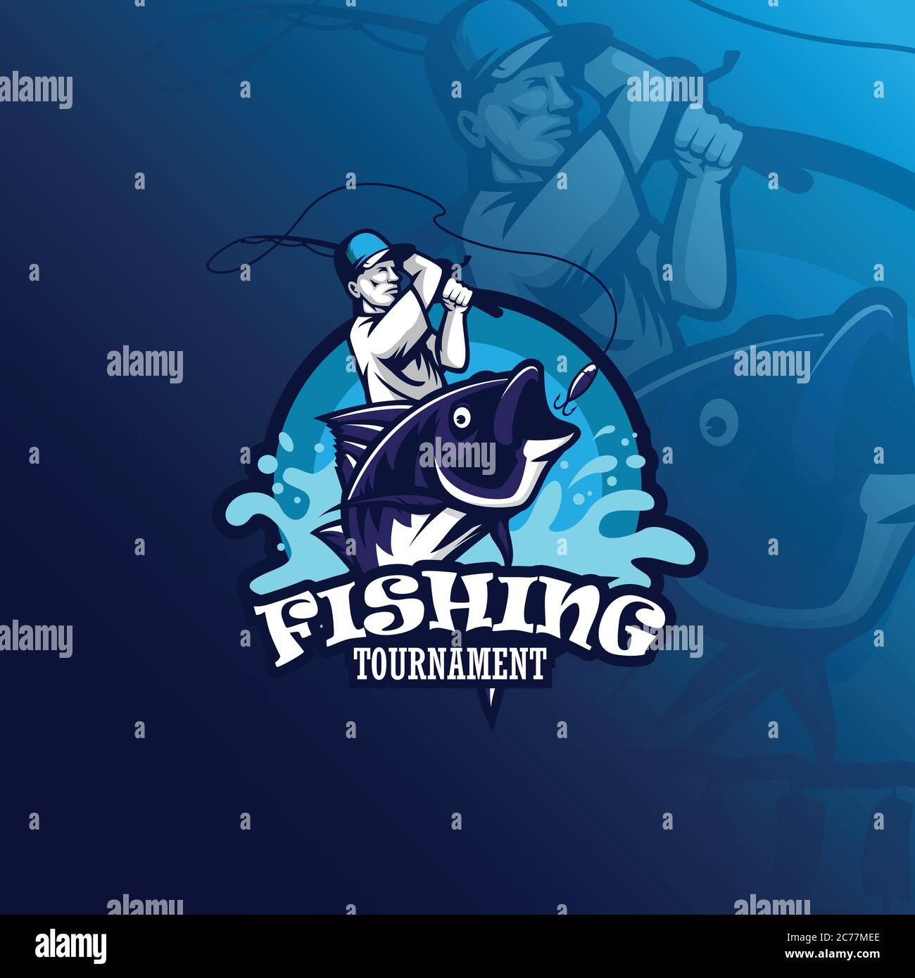 fishing vector mascot logo design with modern illustration concept ...