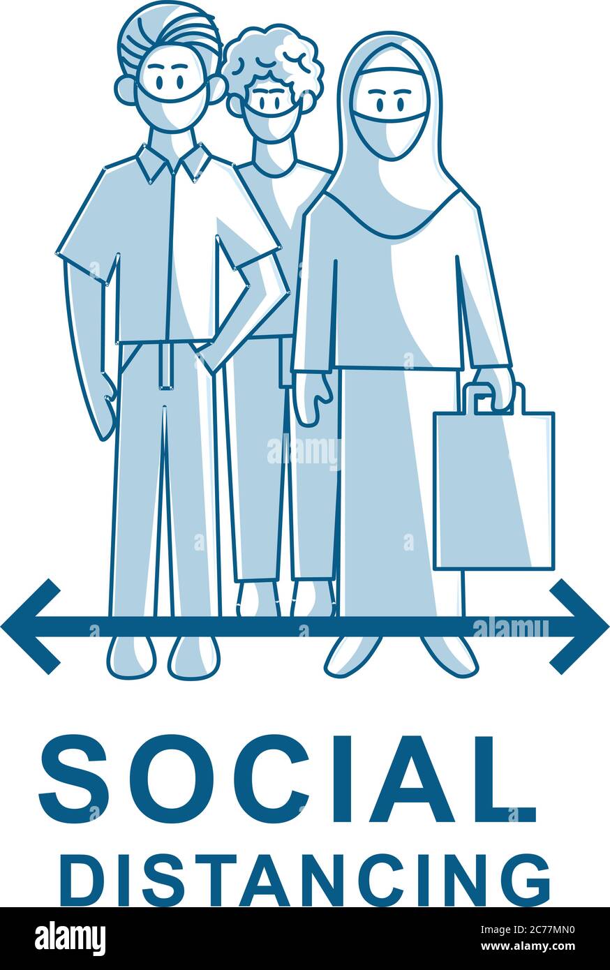 Social distancing avoid crowds template Illustration Stock Vector Image ...