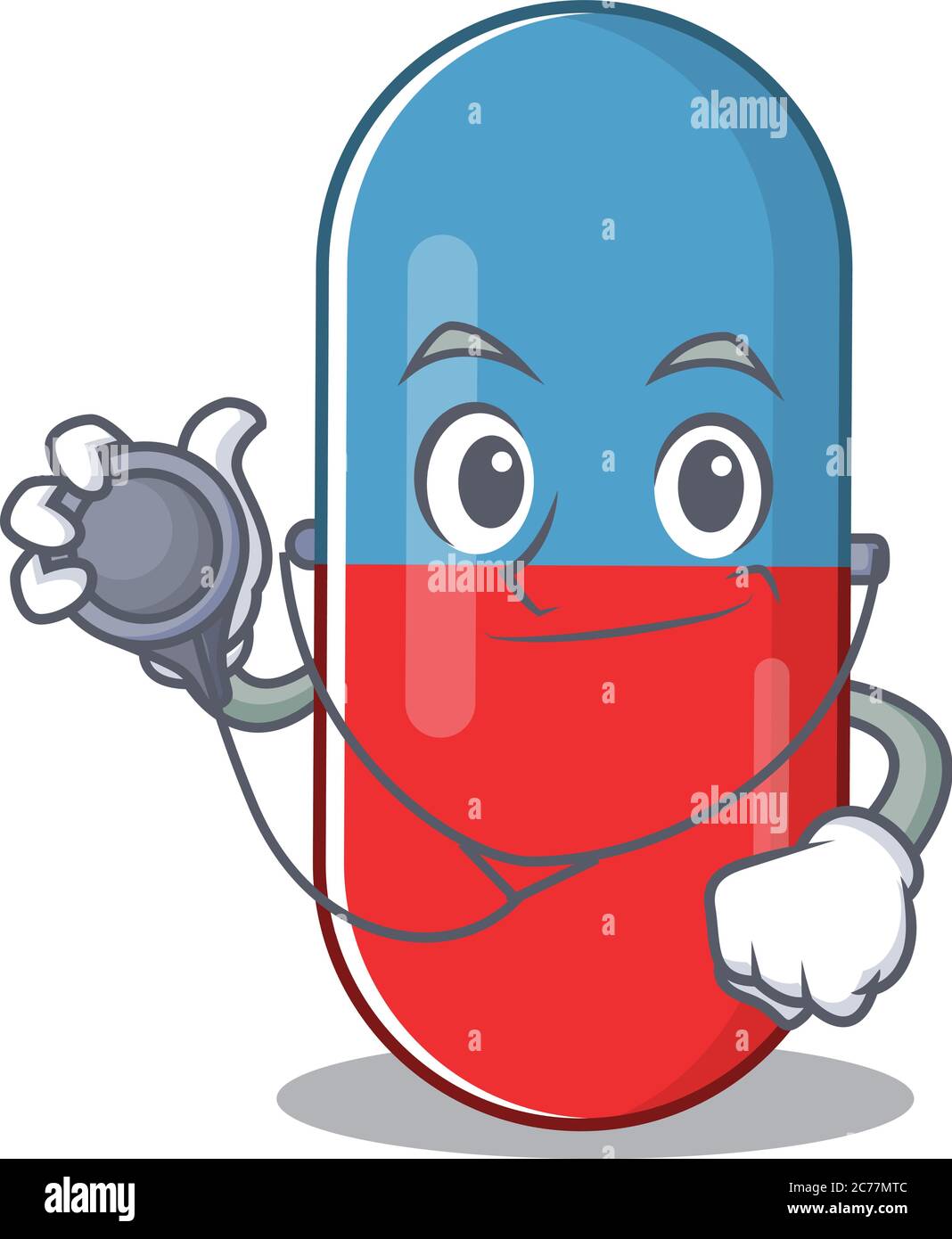 A dedicated pills drug doctor caricature design working with tools ...