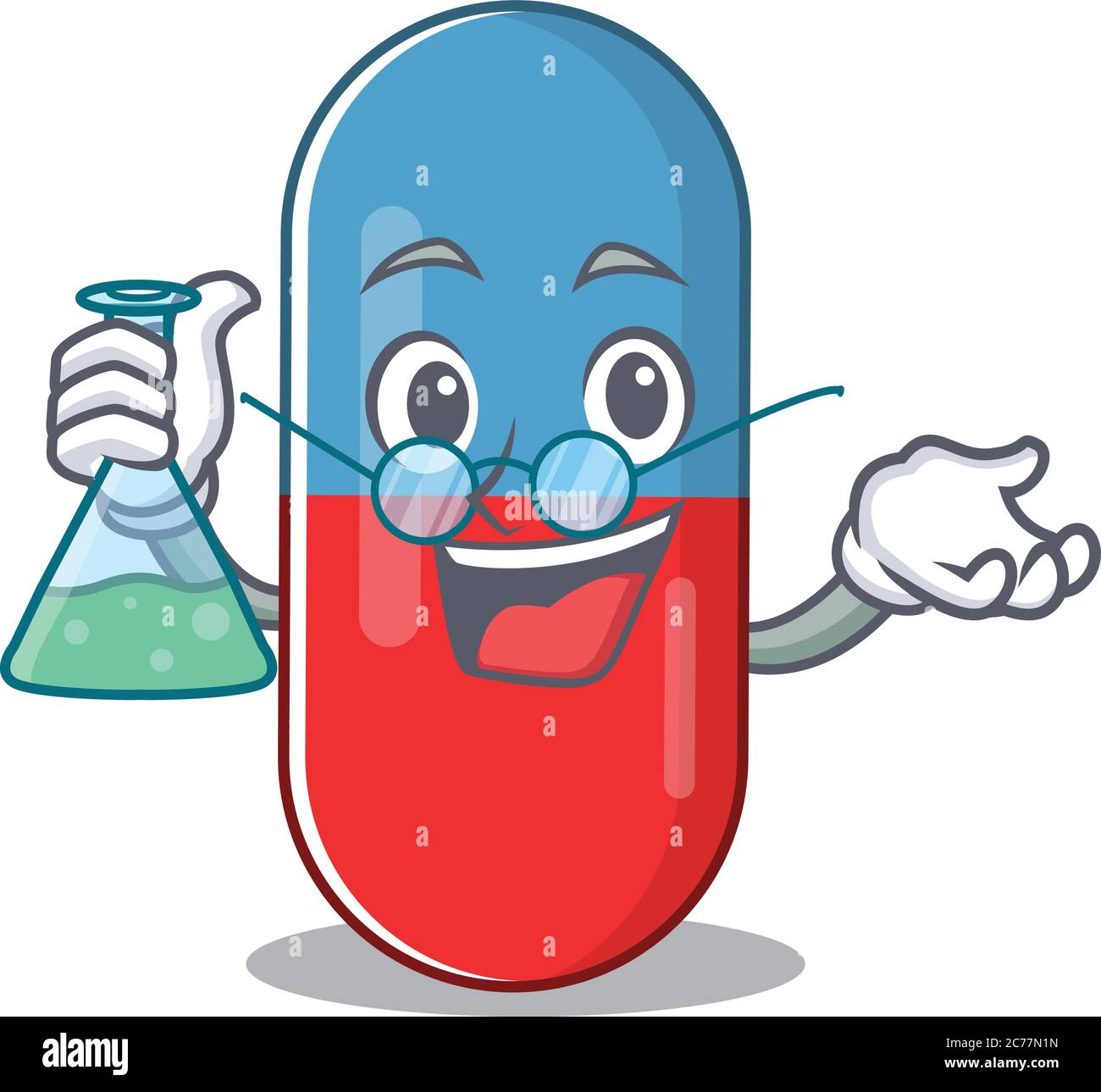 Super Genius Professor of pills drug Caricature character working on a ...