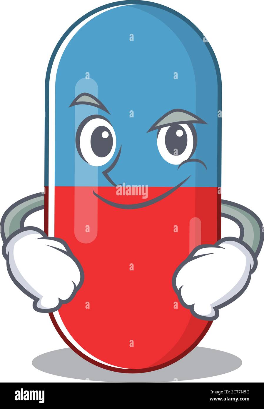 A cute caricature picture of pills drug having confident gesture Stock ...