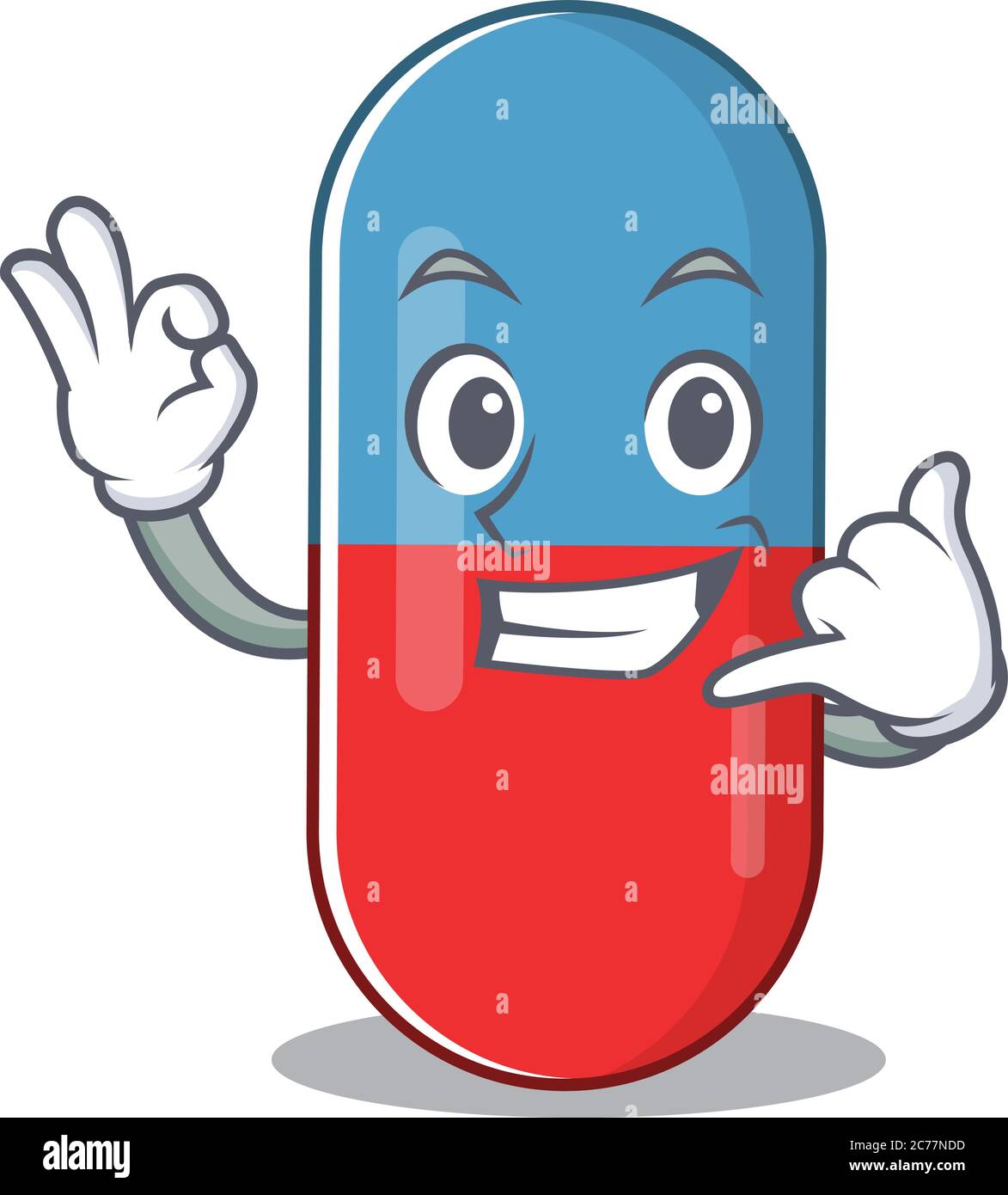 Caricature design of pills drug with cute call me pose Stock Vector ...