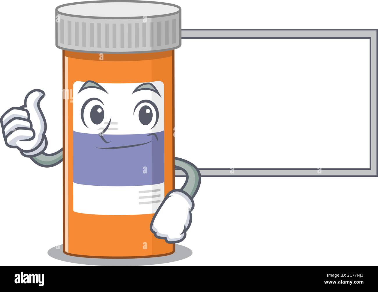 Pills drug bottle Caricature character design style with a white board ...