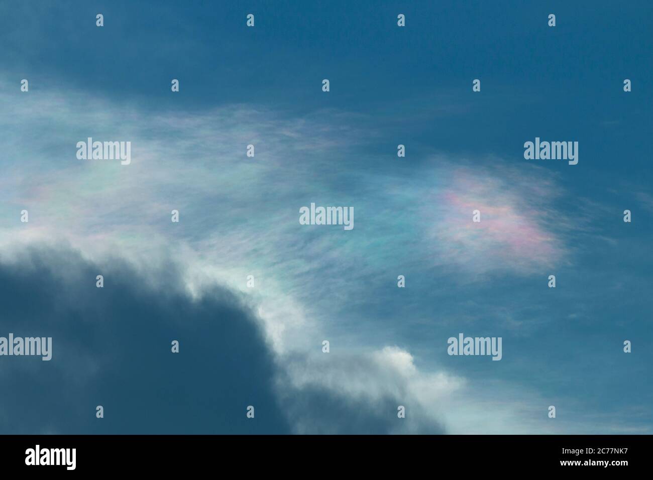 Colorful cloud iridescence or irisation Stock Photo - Alamy