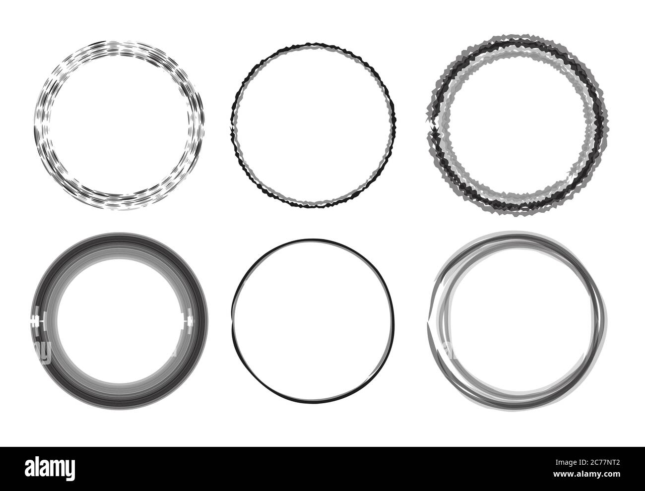 Set of round pencil frames. Pencil strokes. Vector element for your ...