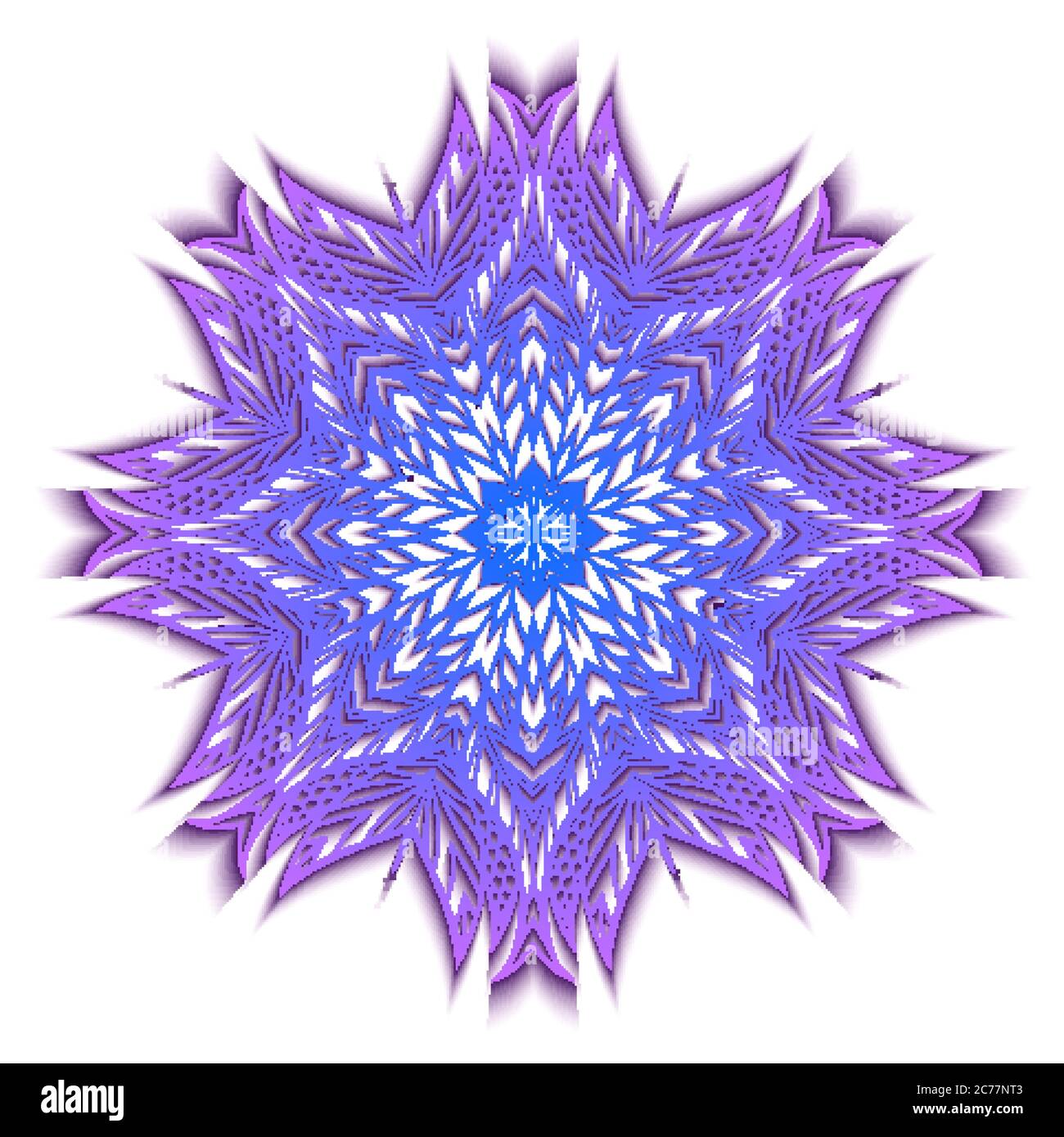 Round colorful 3D mandala with shadow. Vector element for your ...