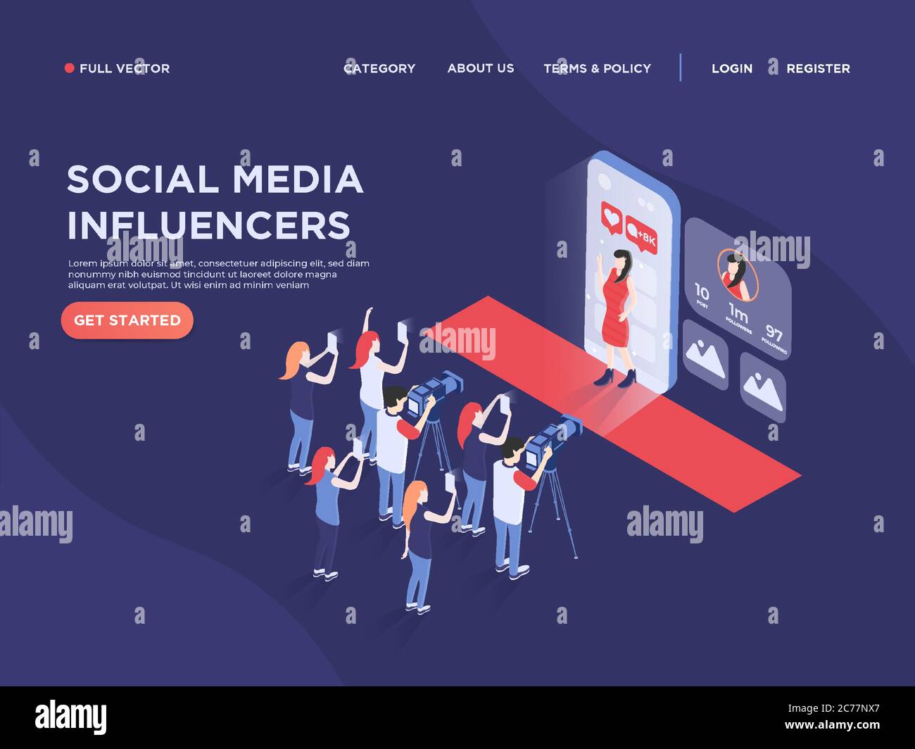 Landing page design of celebrity/ influencer walking on red carpet and ...