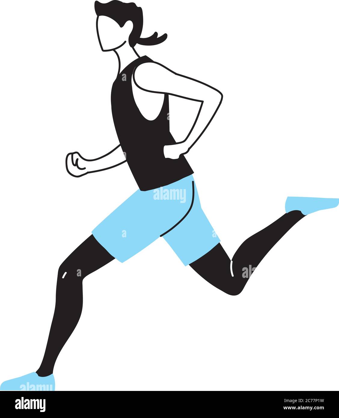 man wearing sportswear for running vector illustration design Stock ...