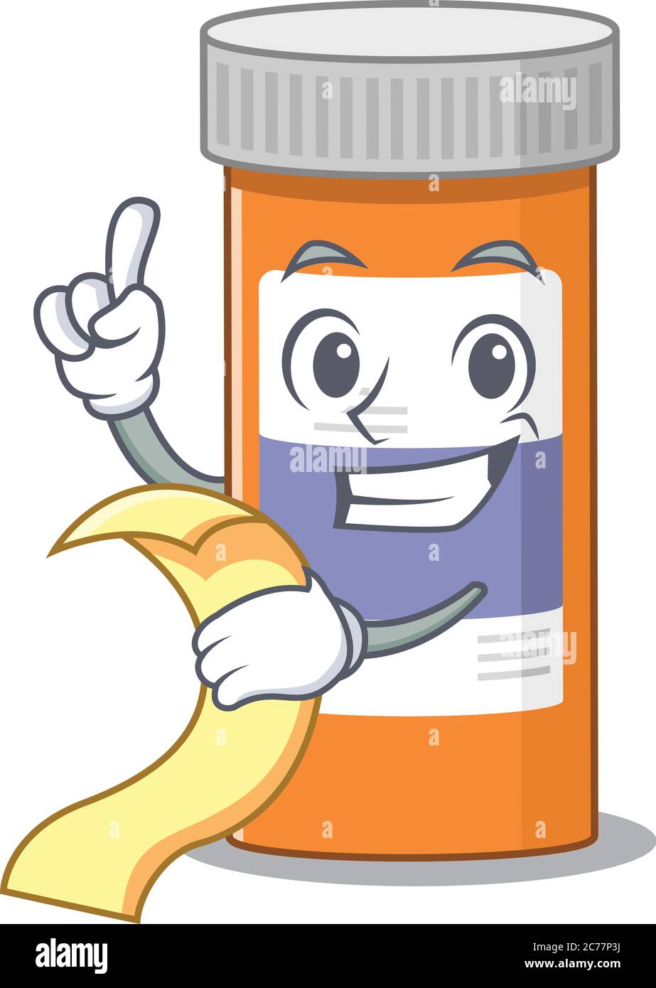 Pills drug bottle mascot character style with food and beverage menu on ...