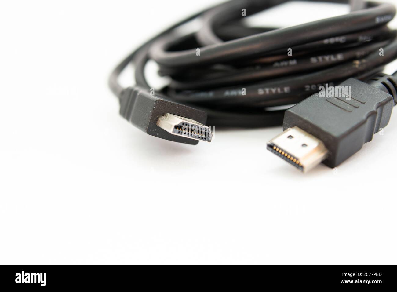 hdmi cable on white background Stock Photo - Alamy
