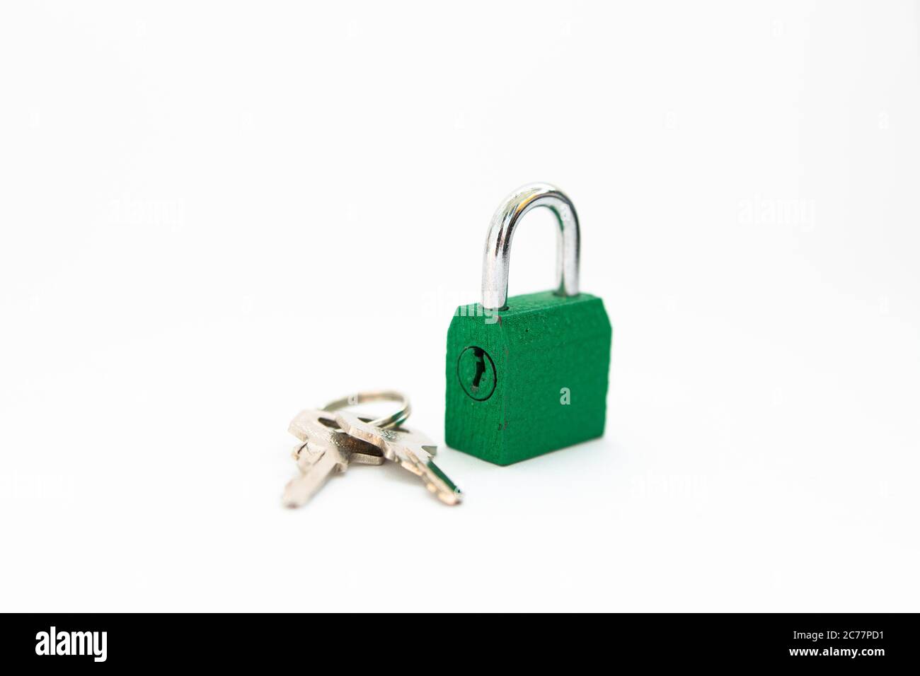 padlock with keys on a white background Stock Photo - Alamy