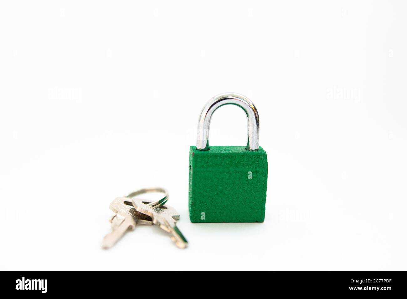 padlock with keys on a white background Stock Photo - Alamy