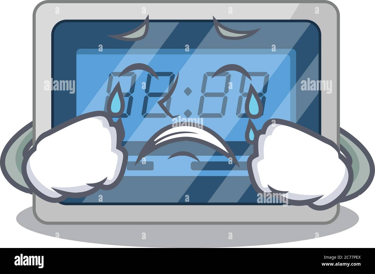 Caricature design of digital timer having a sad face Stock Vector Image ...