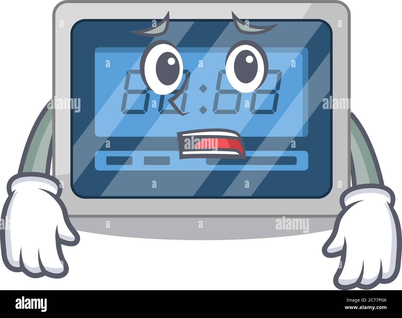 Cartoon design style of digital timer having worried face Stock Vector ...