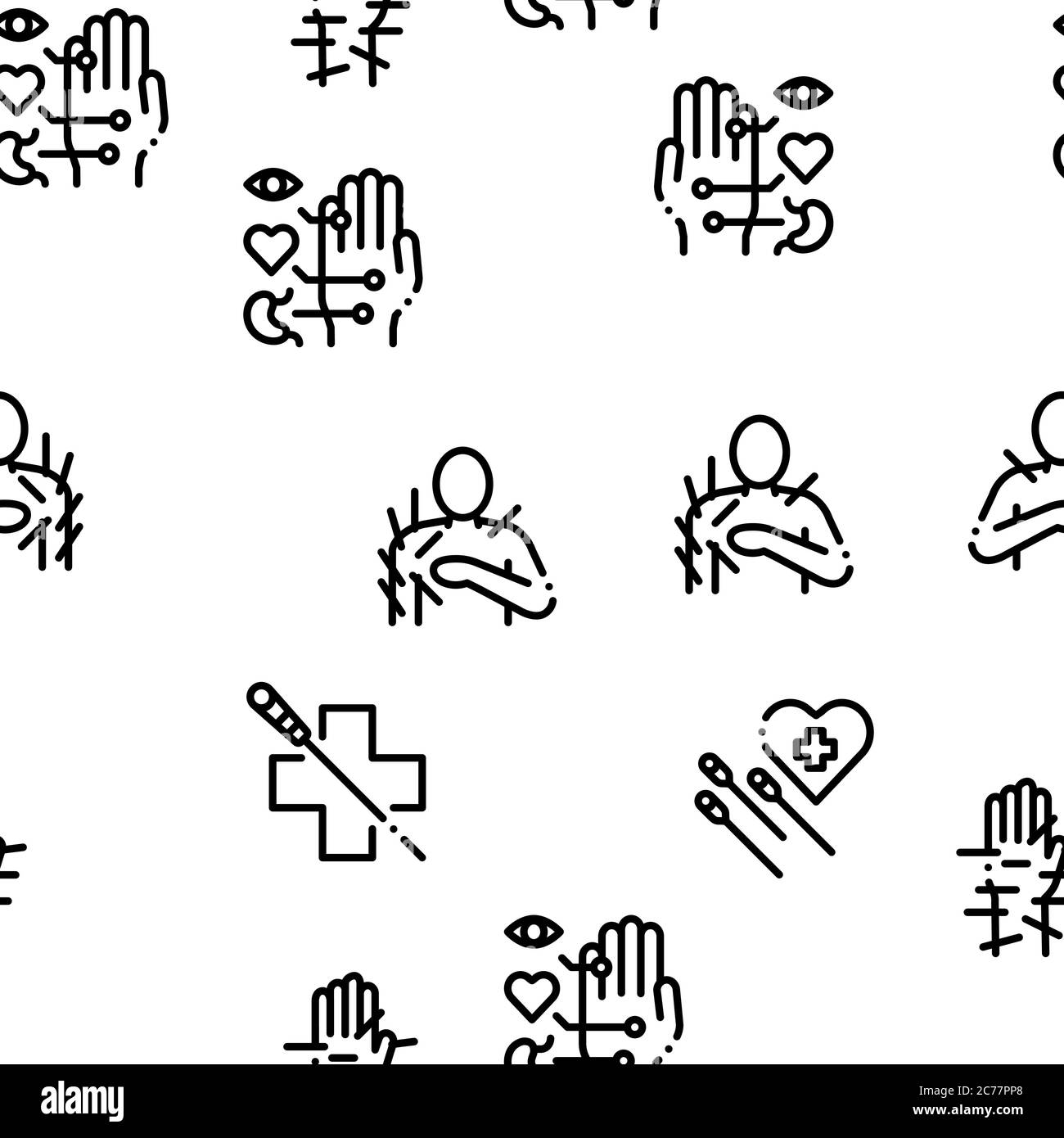 Acupuncture Therapy Seamless Pattern Vector Stock Vector Image & Art ...