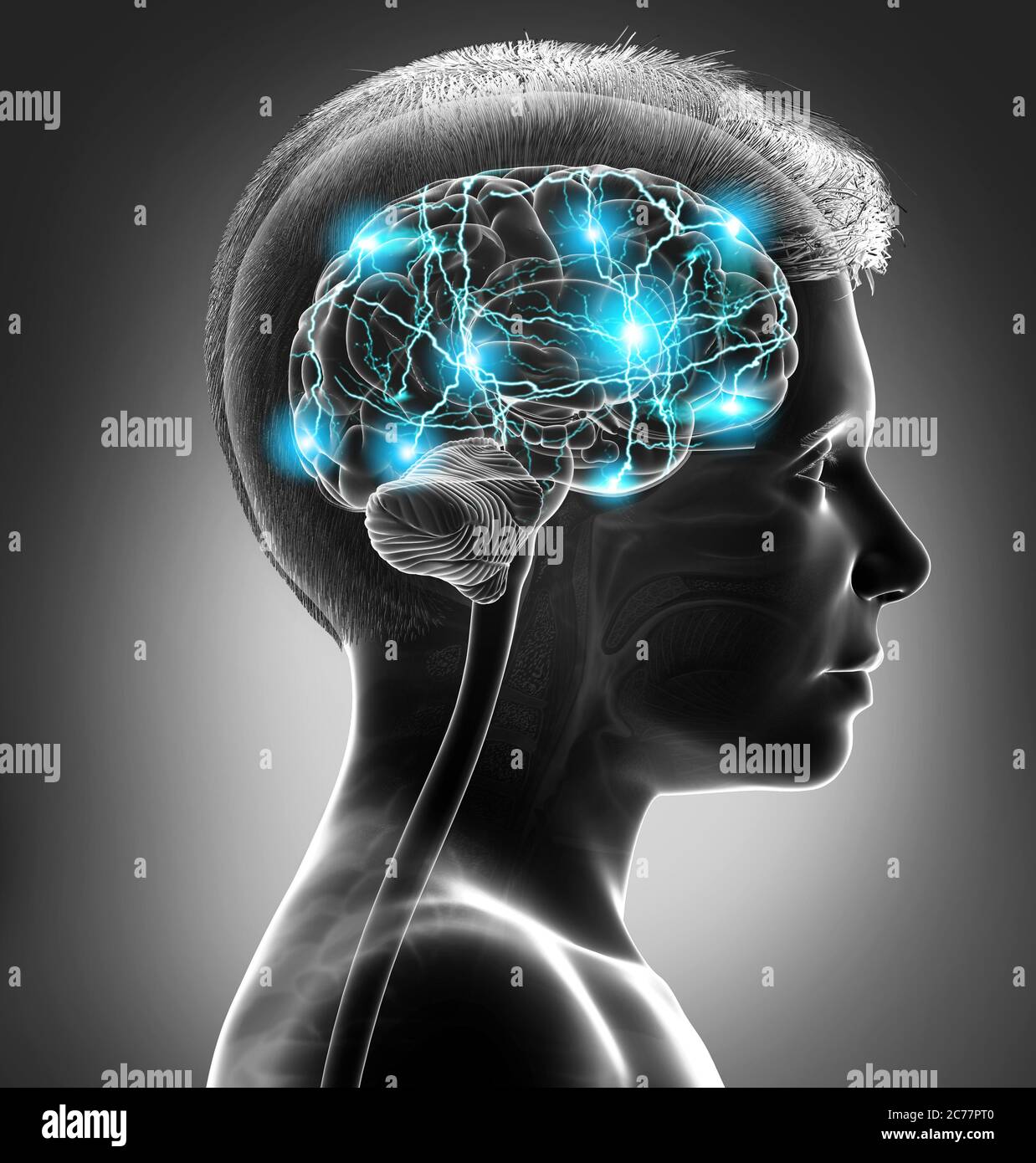 3d rendered, medically accurate illustration of a young boy active ...