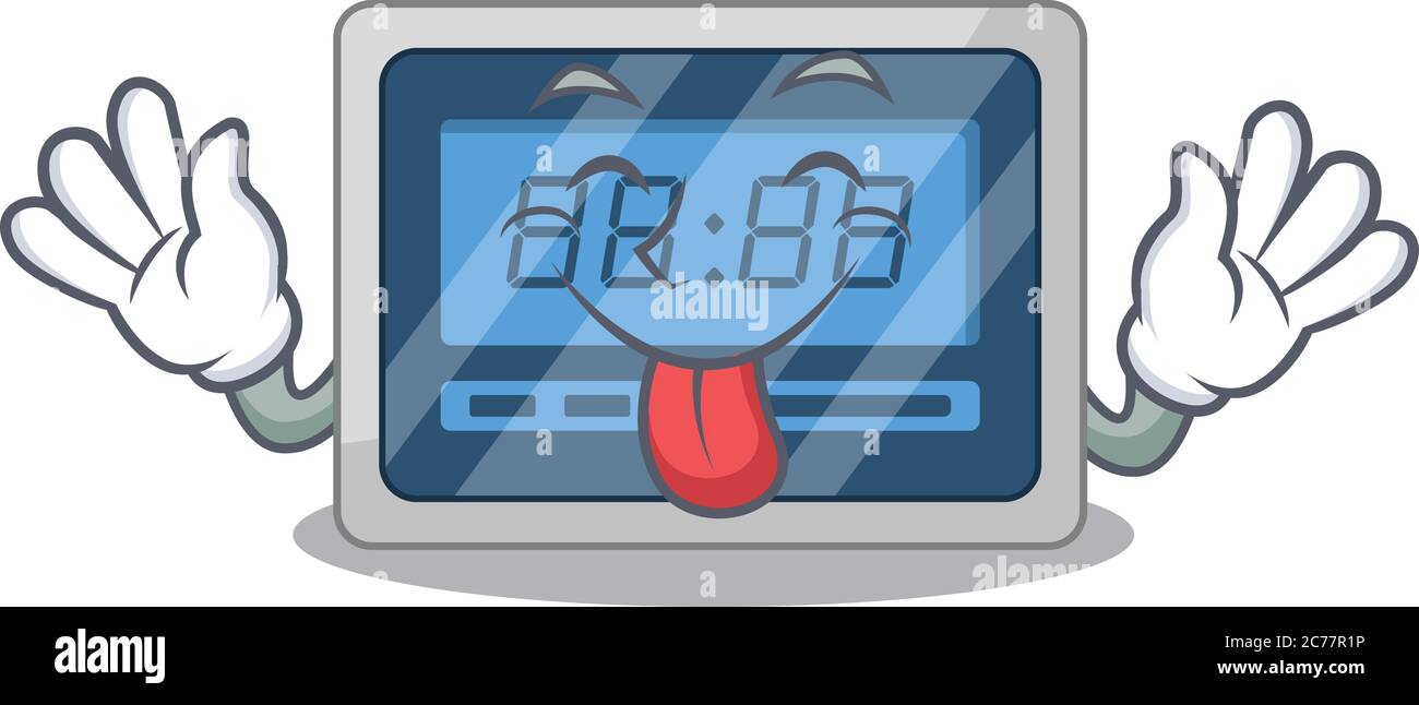Funny digital timer cartoon design with tongue out face Stock Vector ...