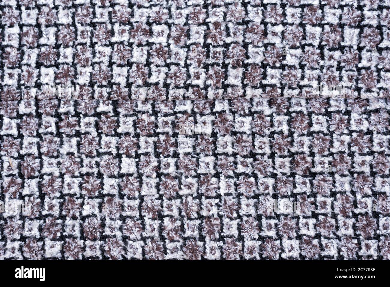 Gray and white wool fabric with a pattern of teeth. Background Stock ...