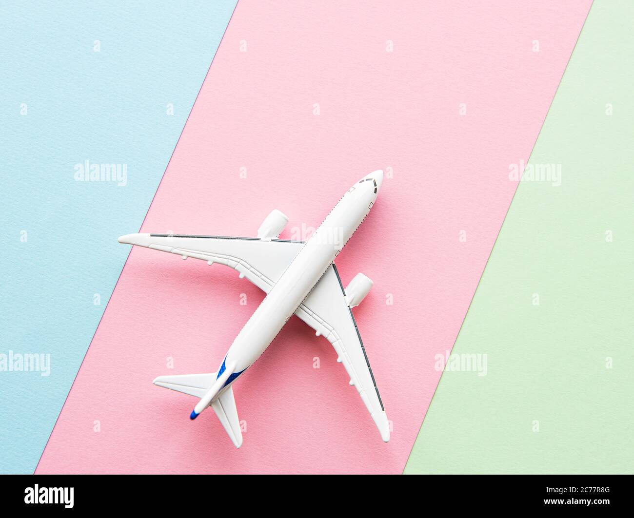 Model plane,airplane on pastel colorful background.Flat lay design ...