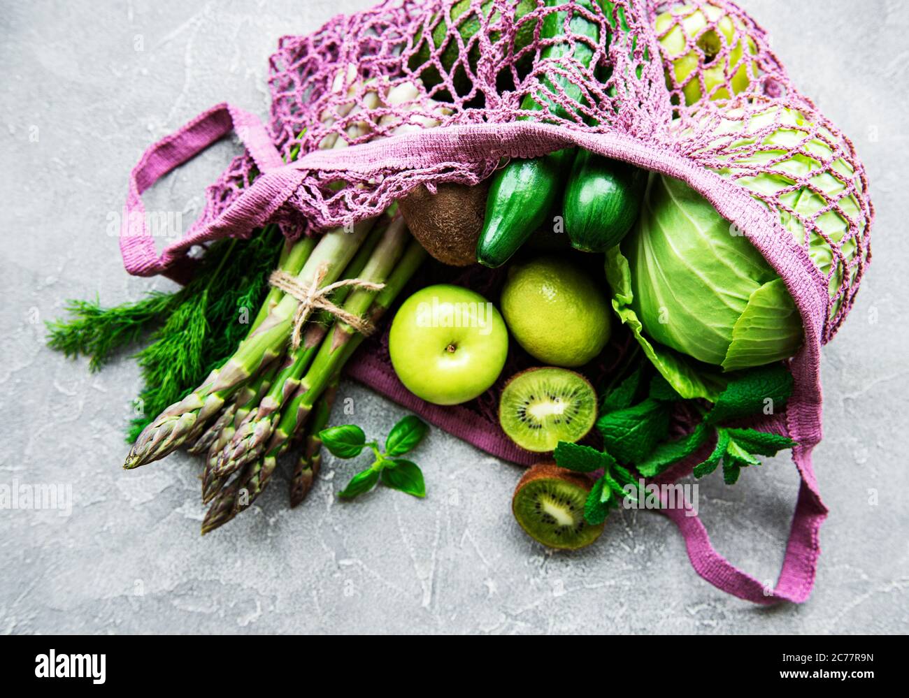 Healthy vegetarian food concept background, fresh green food selection ...