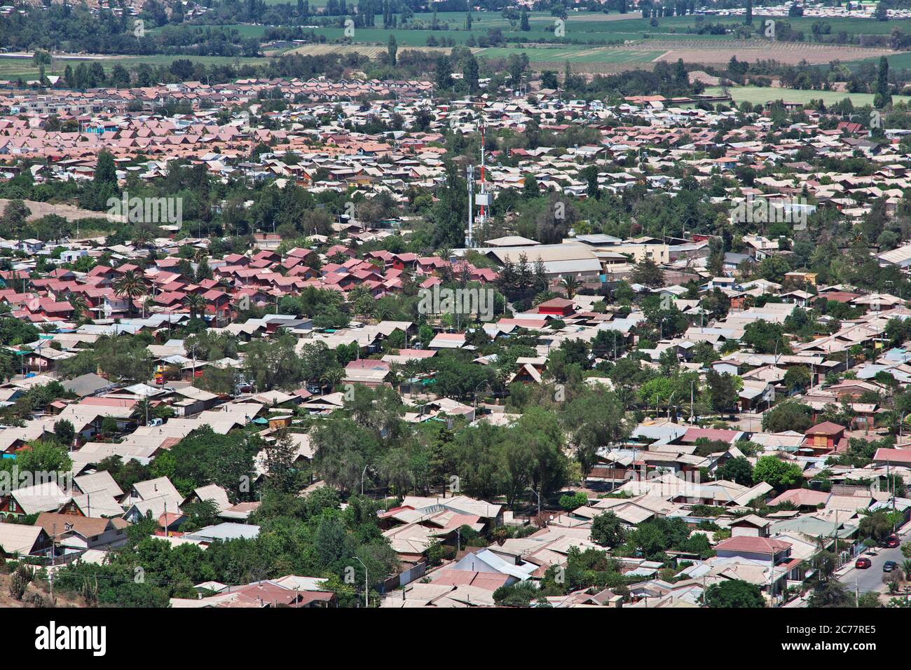 Panoramic view on Los Andes city, Chile Stock Photo - Alamy