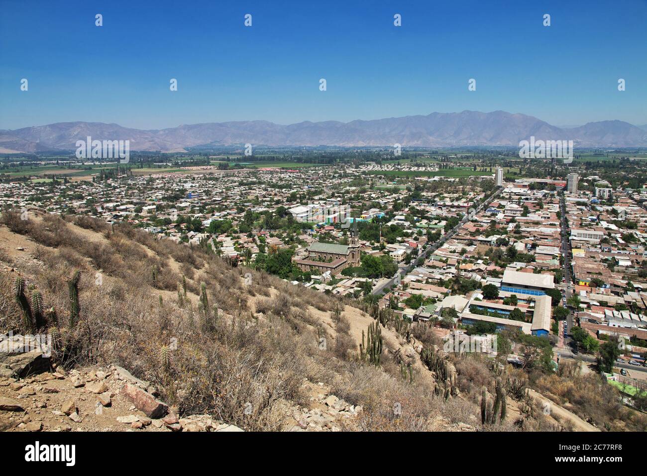 Panoramic view on Los Andes city, Chile Stock Photo - Alamy