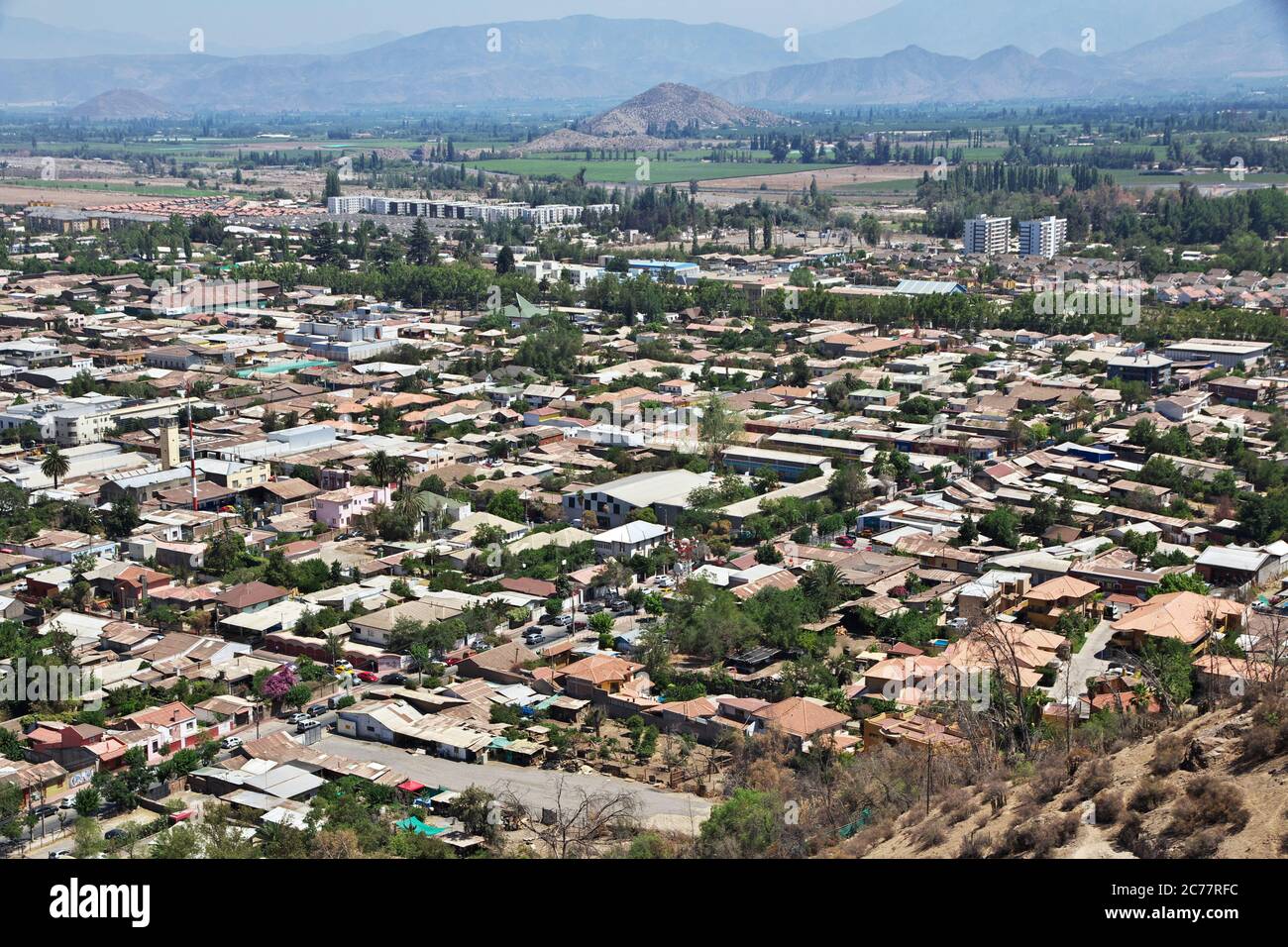 Panoramic view on Los Andes city, Chile Stock Photo - Alamy