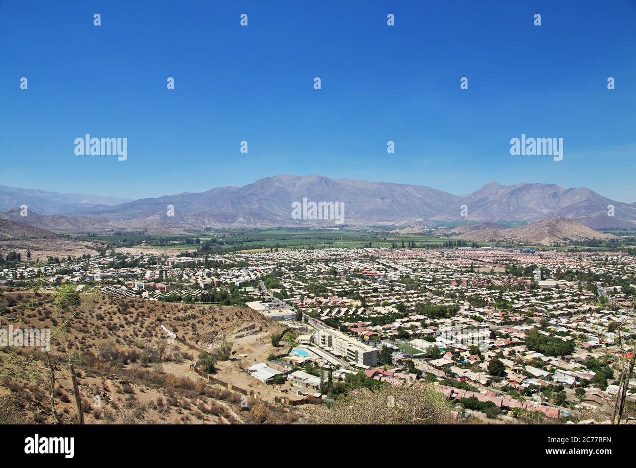 Panoramic view on Los Andes city, Chile Stock Photo - Alamy
