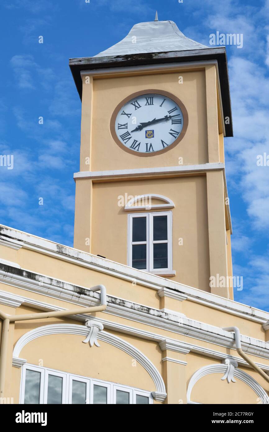 The iconic, landmark clocktower in the Old Town (Chinatown) area of ...