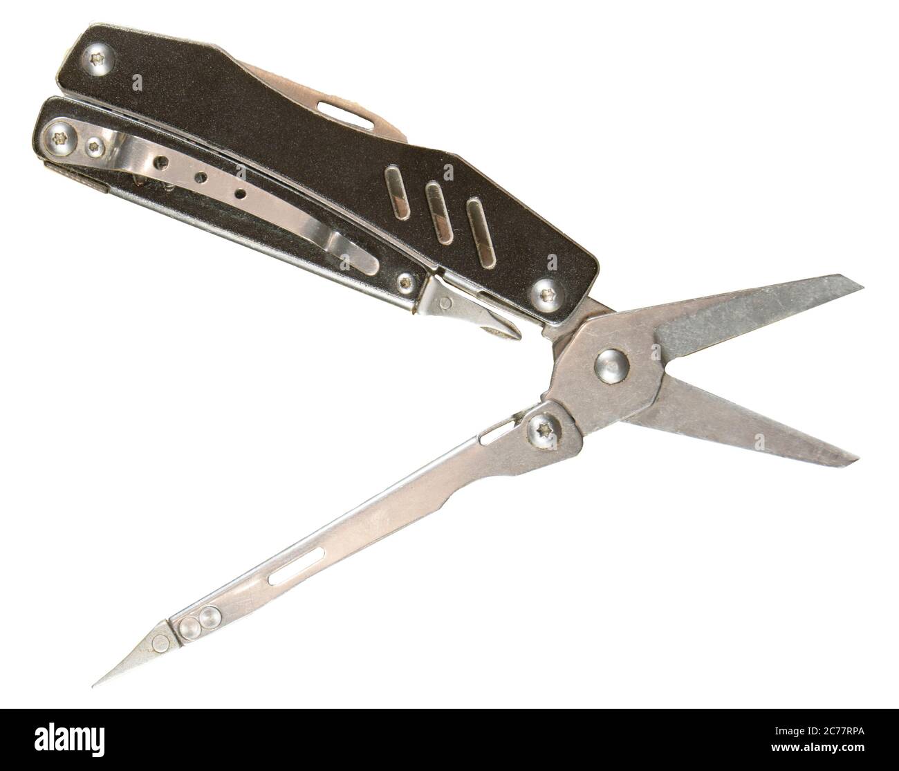 Pocket knife multitool on a white isolate Stock Photo - Alamy