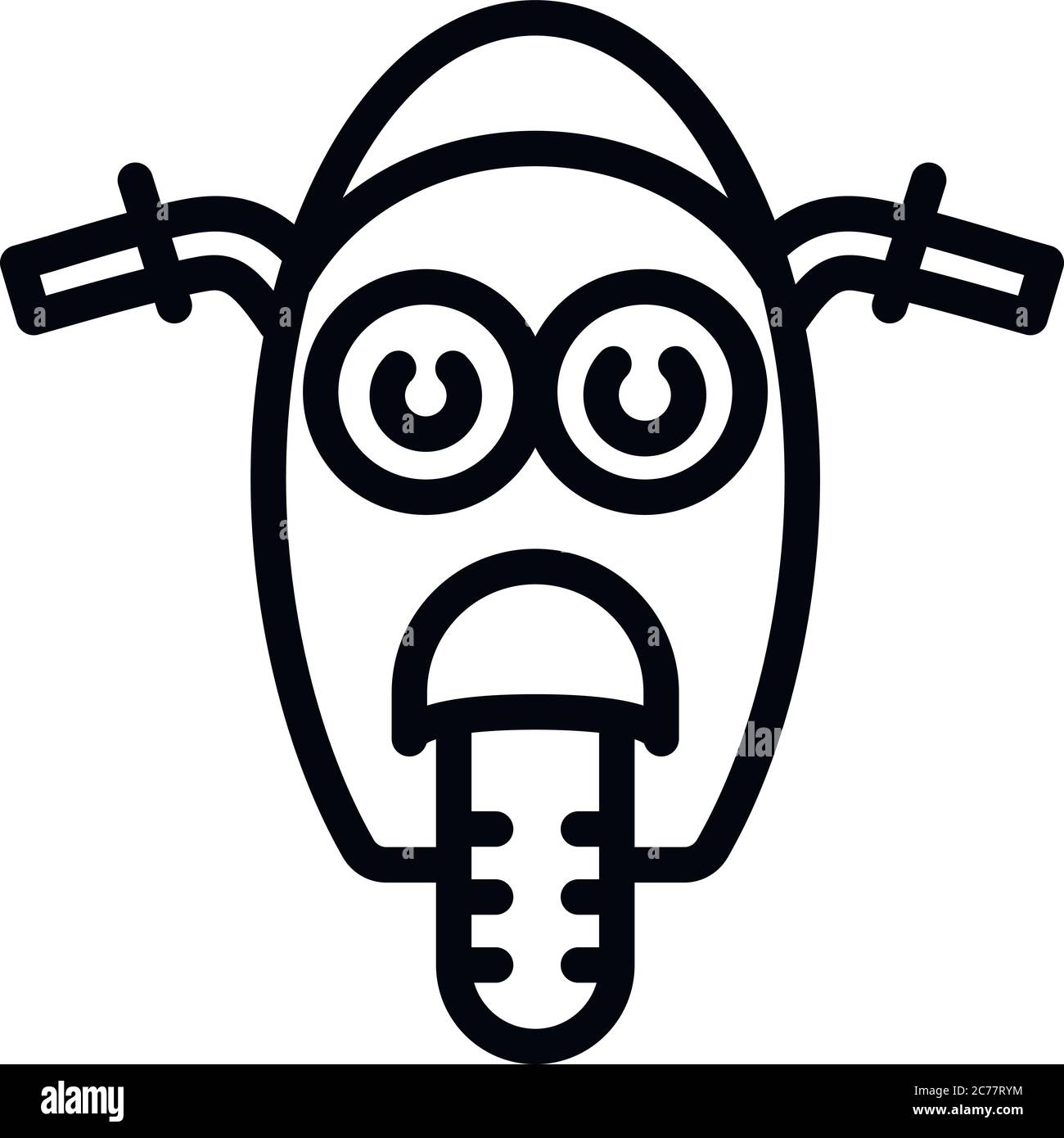 Front view motorbike icon. Outline front view motorbike vector icon for ...