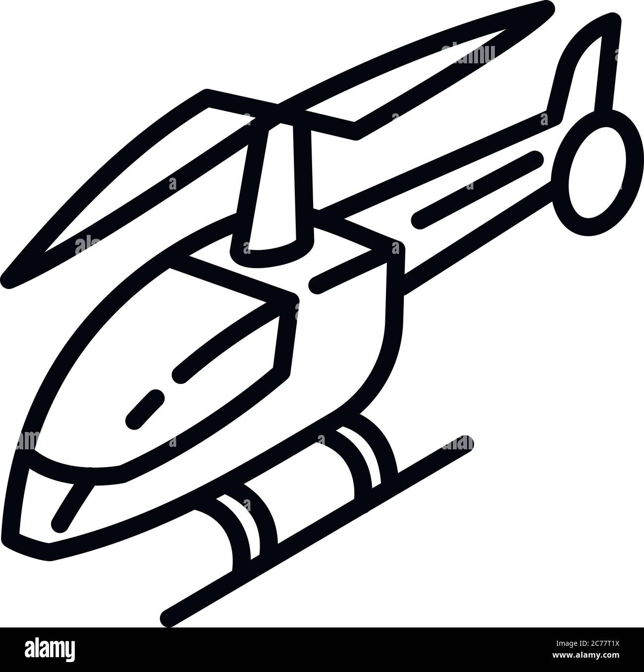 Military helicopter icon. Outline military helicopter vector icon for ...