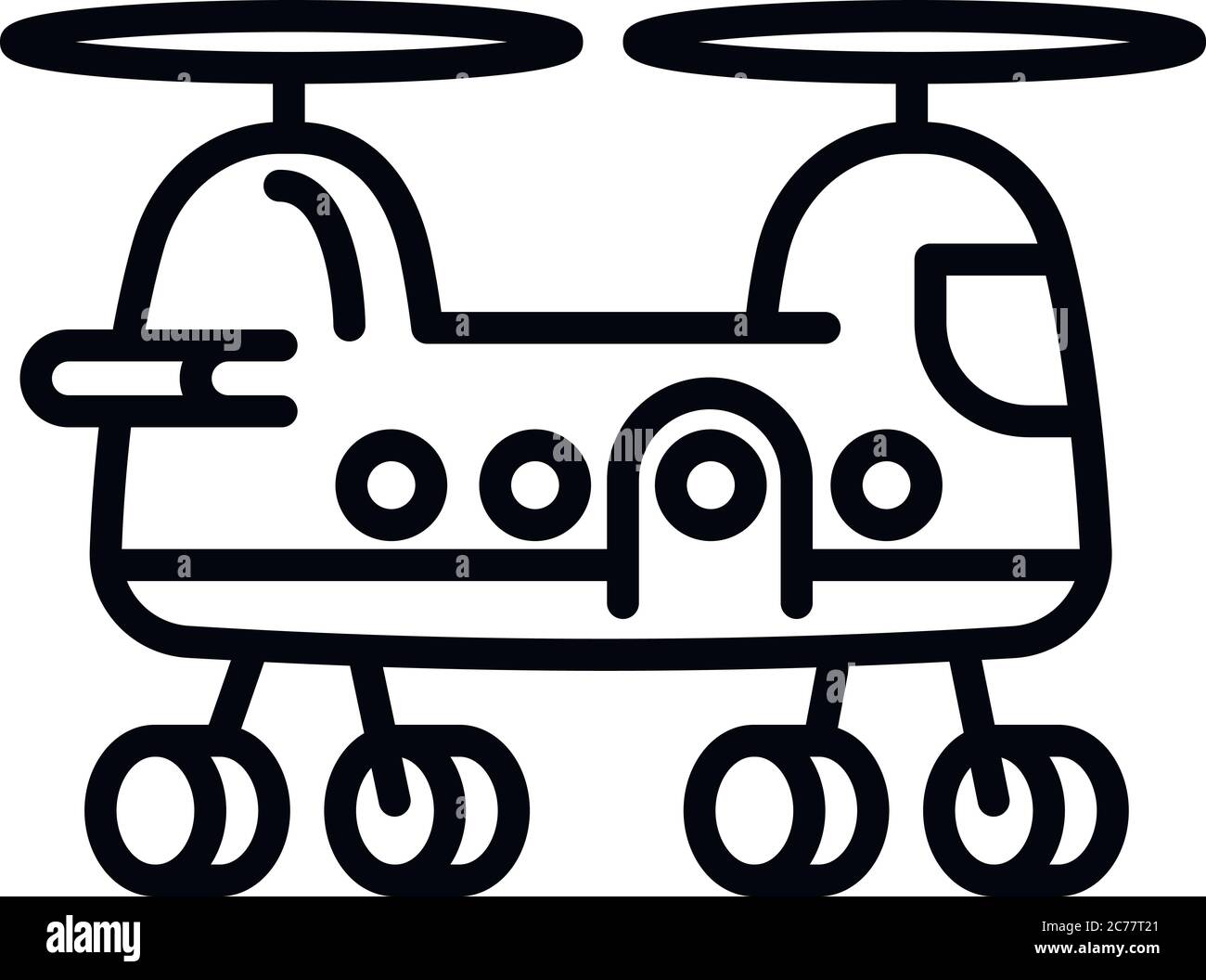 Transport helicopter icon. Outline transport helicopter vector icon for ...