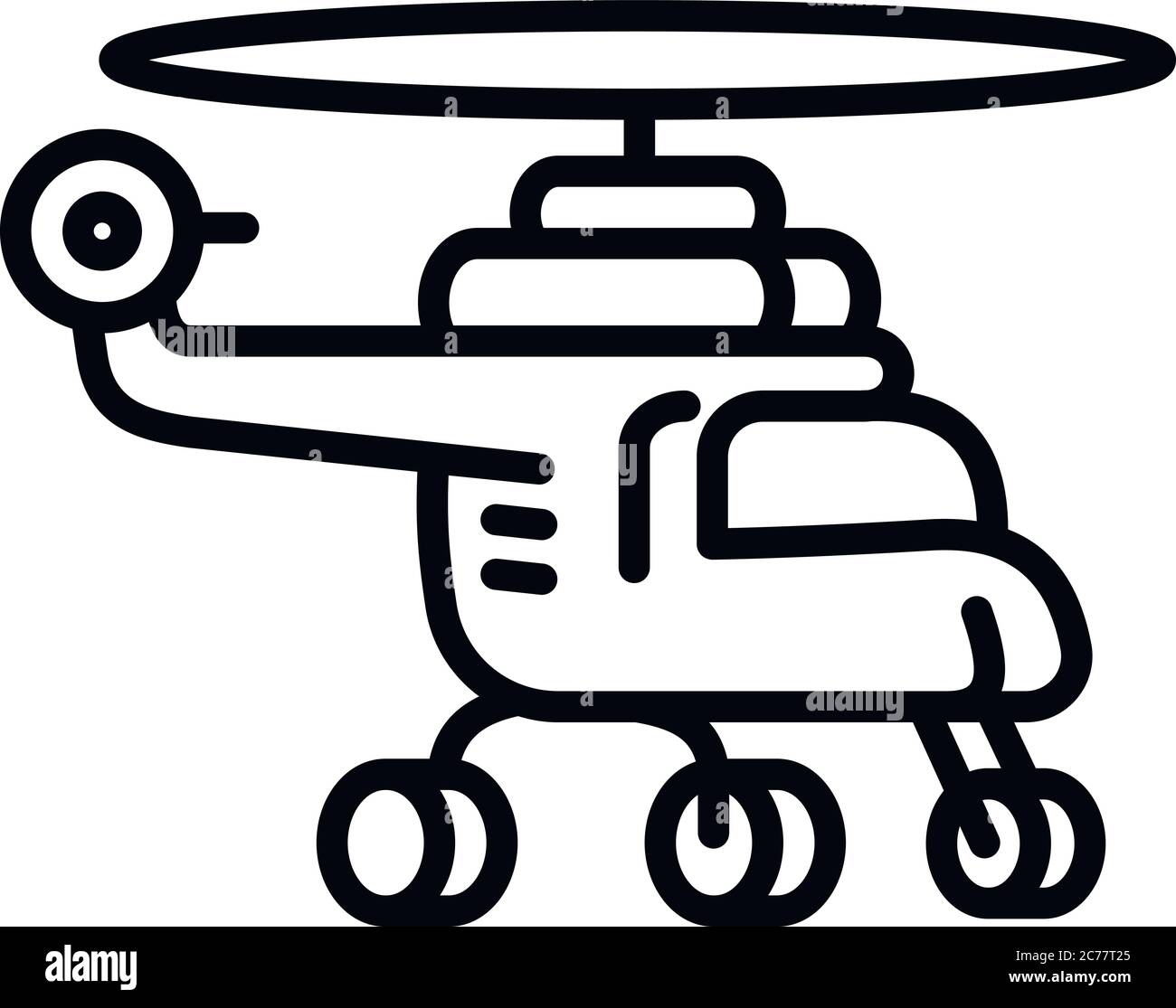 Flight helicopter icon. Outline flight helicopter vector icon for web ...
