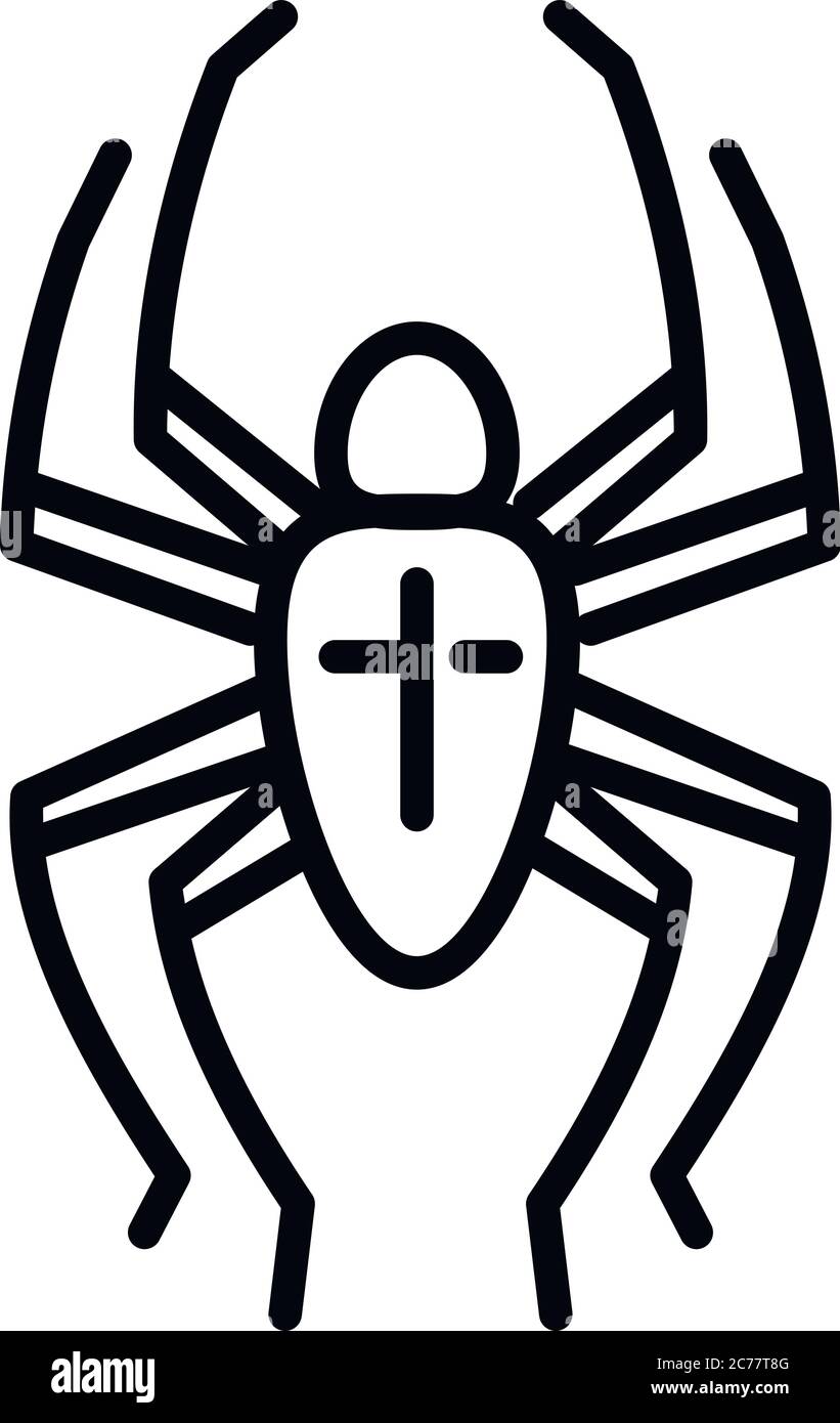 Cross spider icon. Outline cross spider vector icon for web design ...