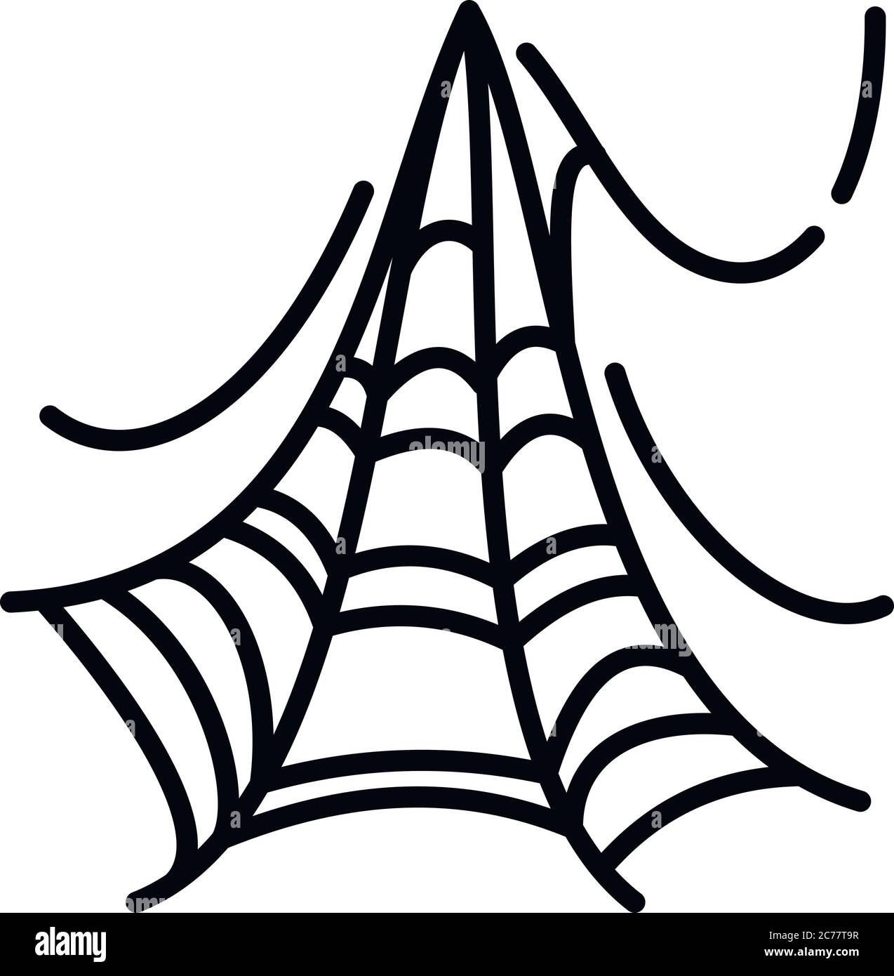 Long spider web icon. Outline long spider web vector icon for web ...