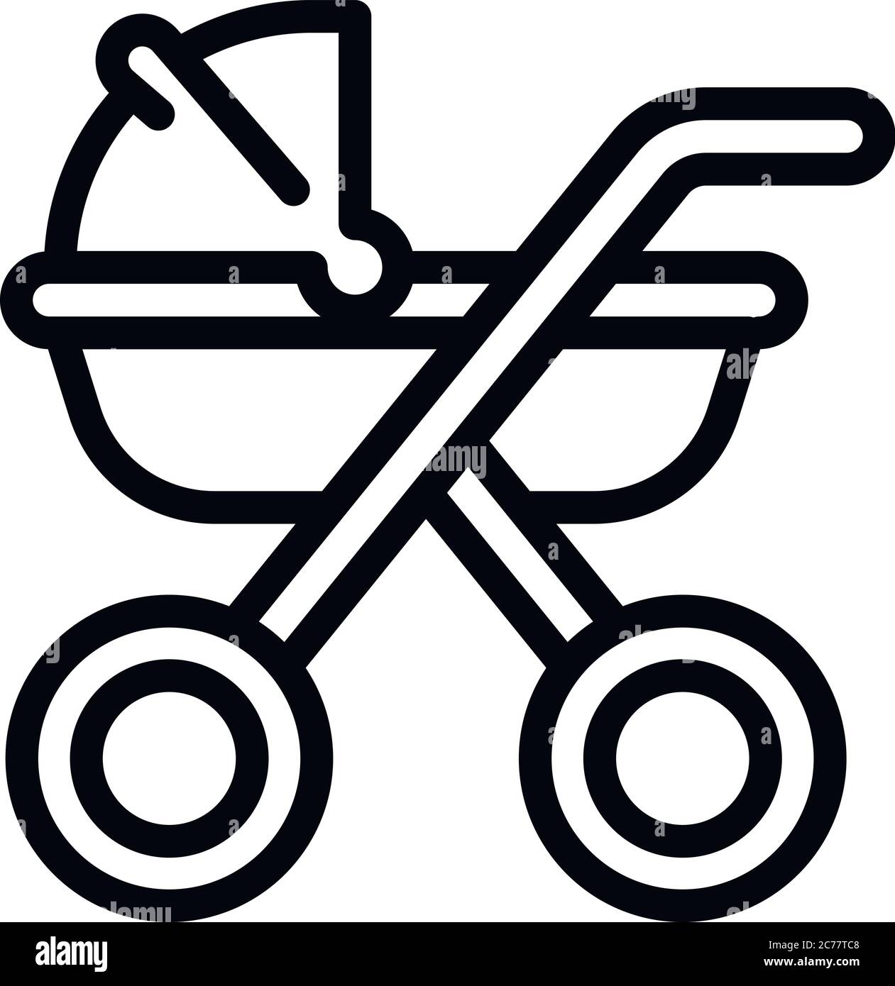 Family baby pram icon. Outline family baby pram vector icon for web ...